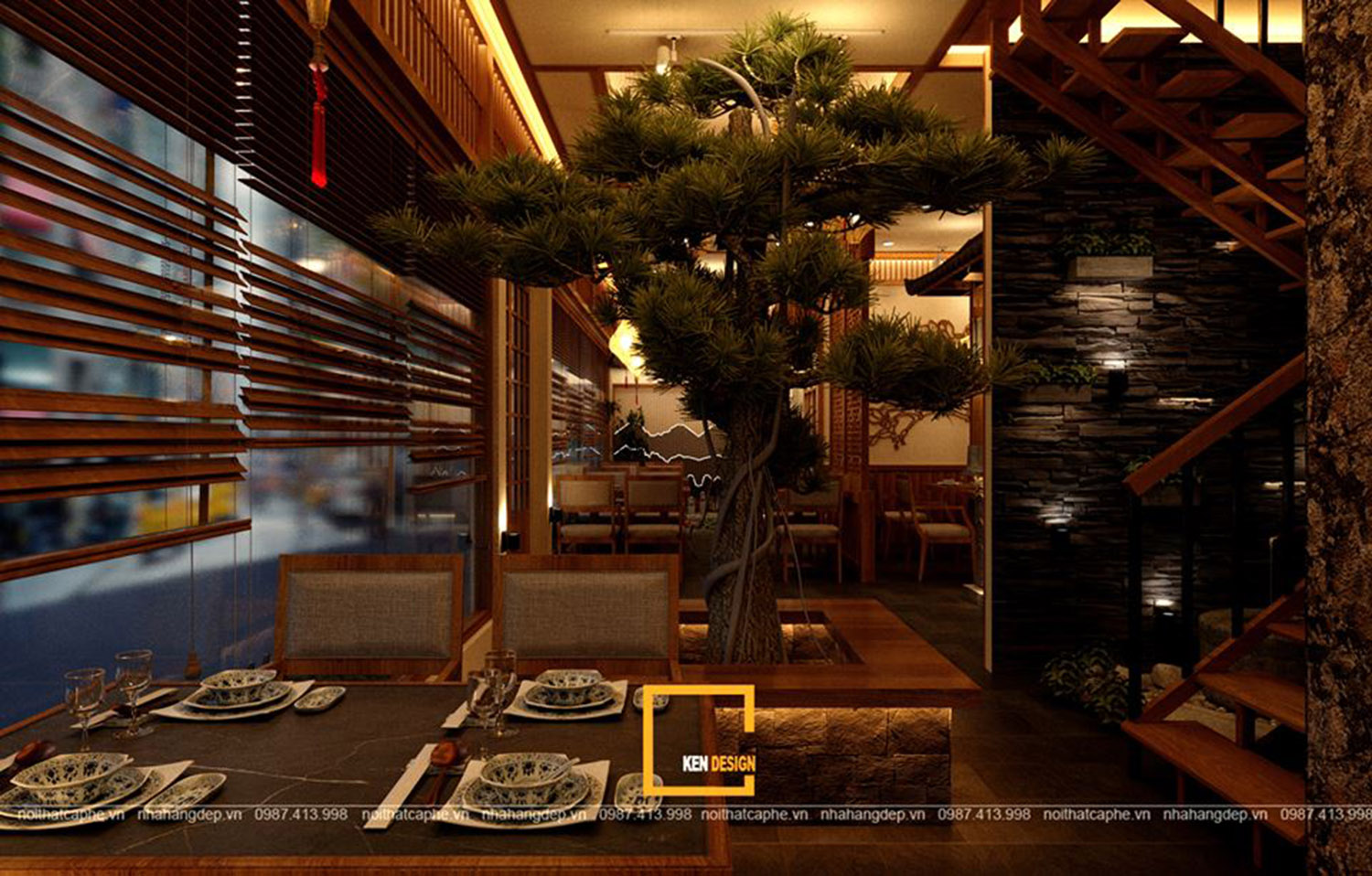 Japanese restaurant design Hinomaru Sushi - Soba | Kendesign